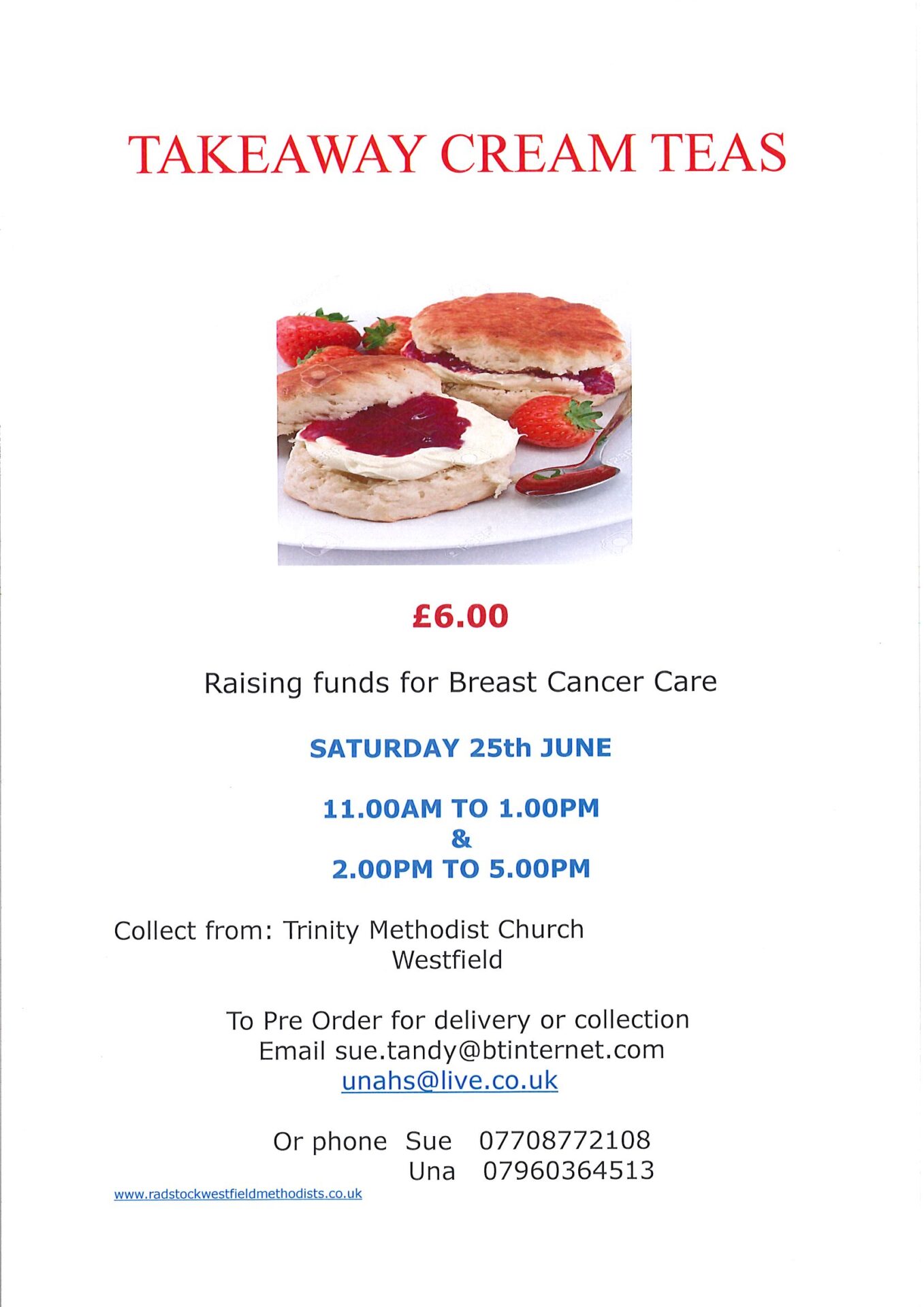 Cream teas at Westfield Trinity Methodist Church - Westfield Parish Council